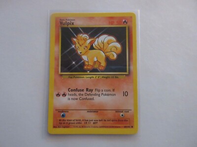 Vulpix Base Set Pokemon Card Played | eBay