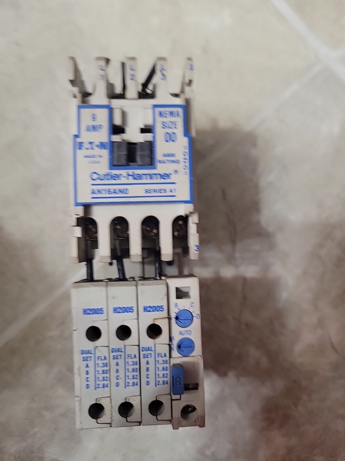 CUTLER HAMMER STARTER AN16AN0 SIZE 00 SER A1 120V COIL 9A AMP w ...