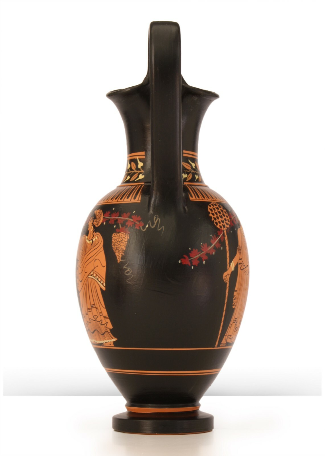Ancient Greek Pottery Replica - Red-Figure Vase with Dionysus Handmade ...
