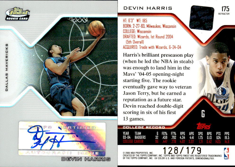 2004-05 Finest #175 Devin Harris RC Auto /299 - NM-MT | eBay
