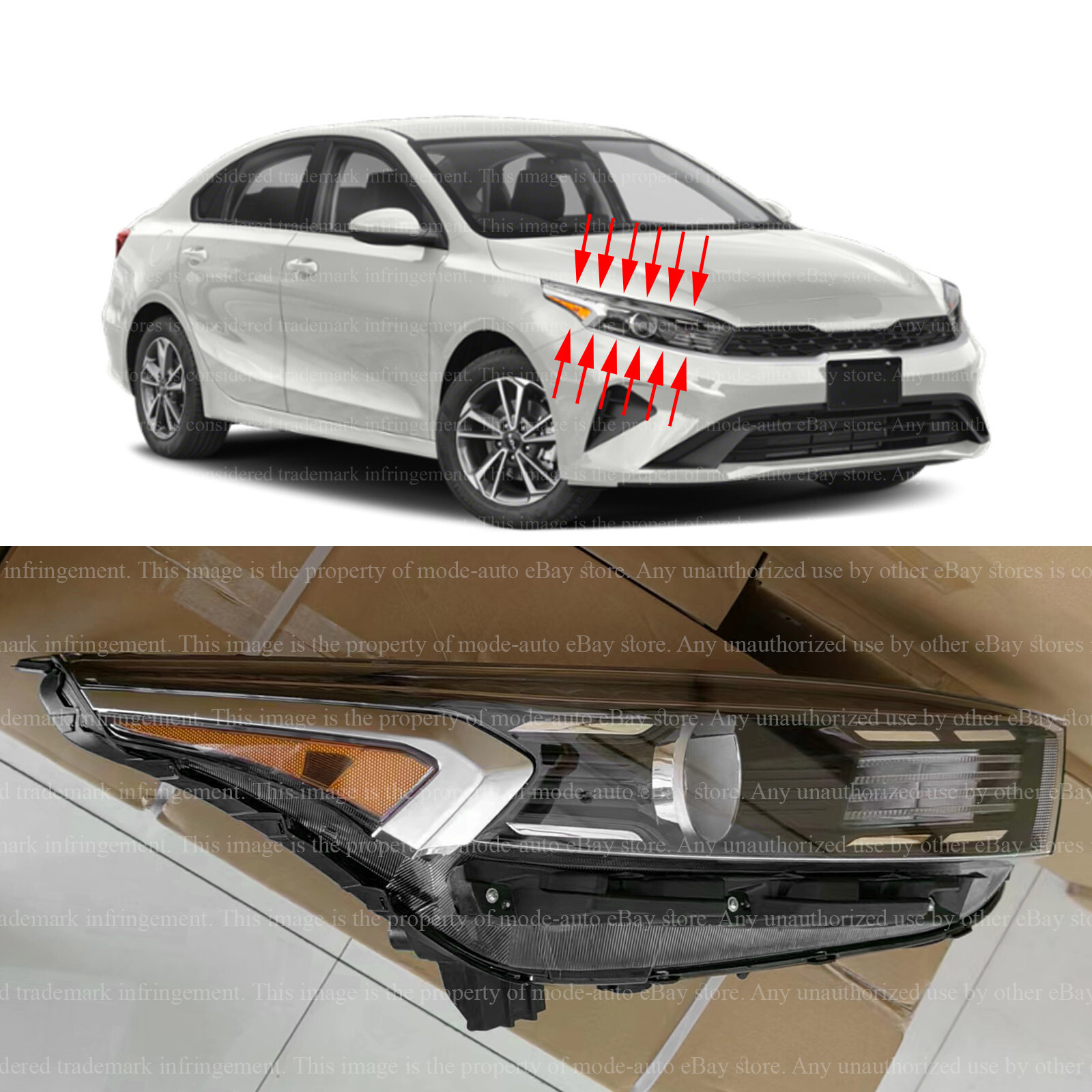 Halogen Headlight No LED for 2022 2023 Kia Forte 92102M7500 Right ...