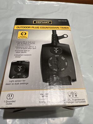 Defiant 15 Amp 24-Hour Outdoor Plug-In Mechanical Dusk to Dawn ...