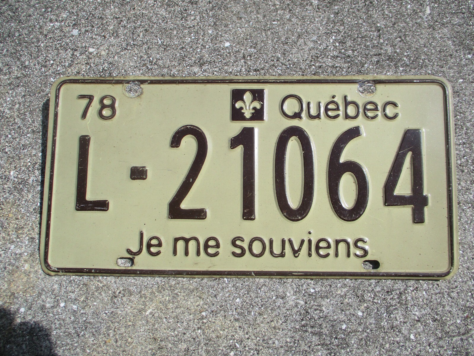 Canada 1978 Quebec license plate # L - 21064 | eBay