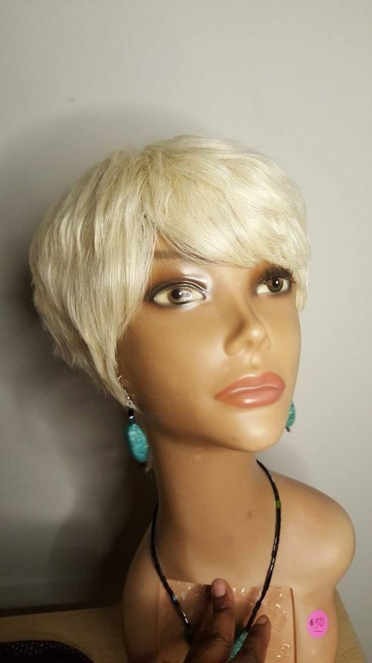 613# Honey Blonde Pixie Cut Wigs Remy Human Hair Wig Short Blonde Wigs for Women | eBay