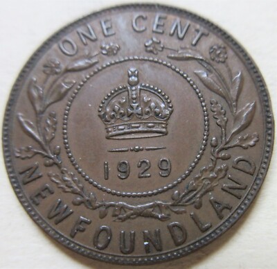 1929 Canada Newfoundland Large Cent Coin. NICE GRADE Penny 1p 1c (CR ...