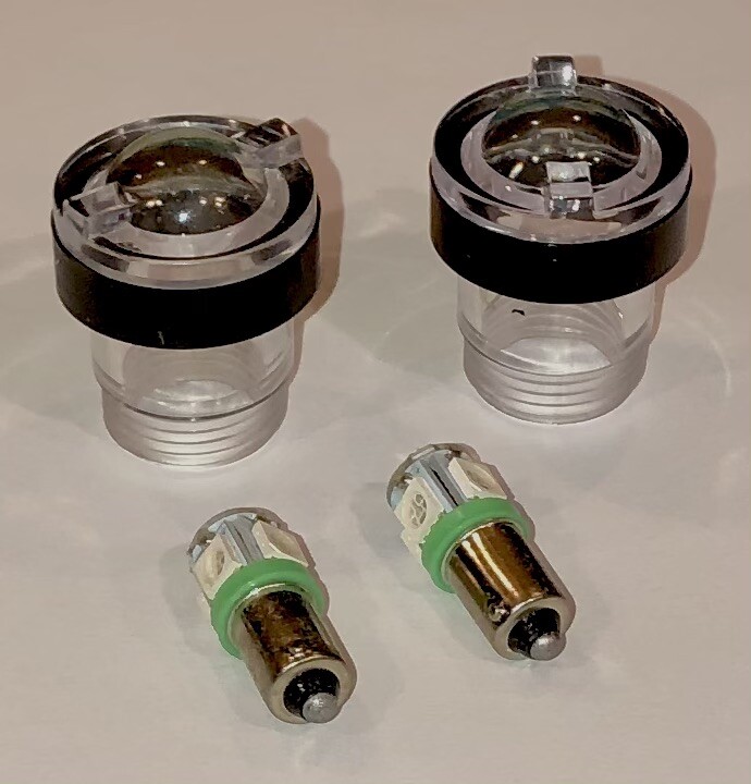 2 Clear Lens Covers + 2 Seals Led Green Bulbs fits Humvee Dash 12339203 ...