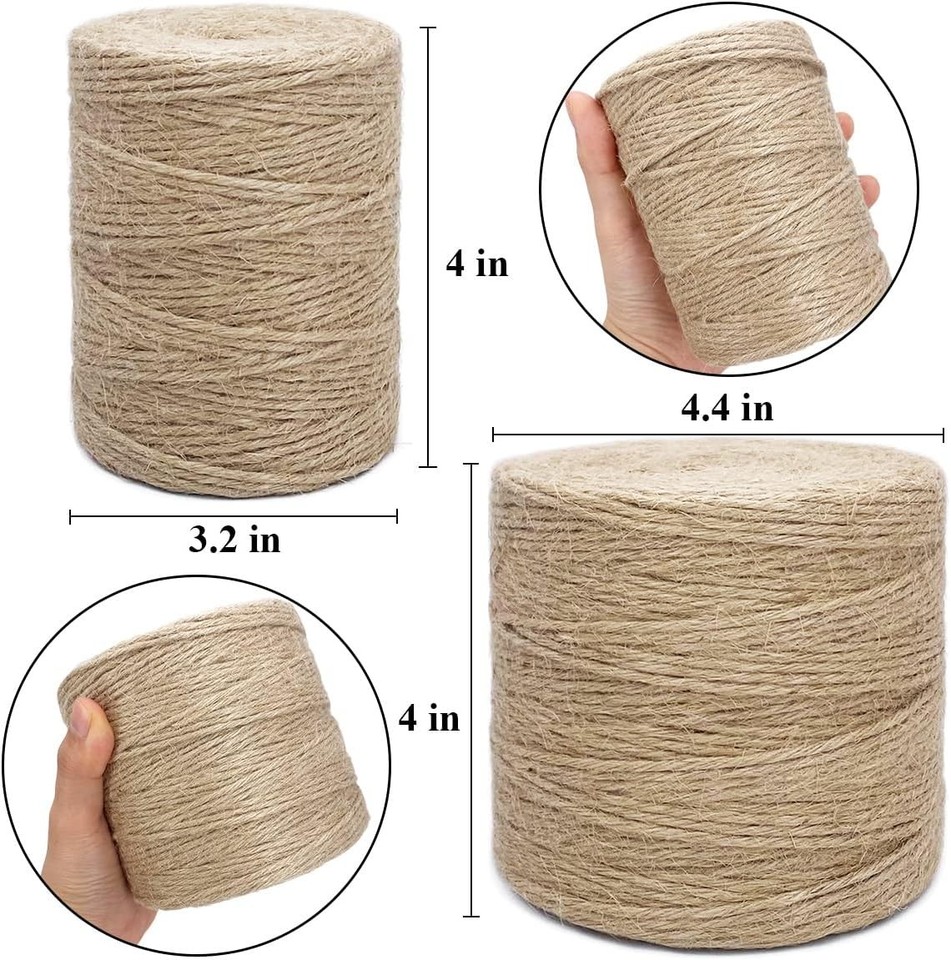 500FT Jute Twine Rope 3mm Natural Thick Garden String Heavy 3mm, Brown ...
