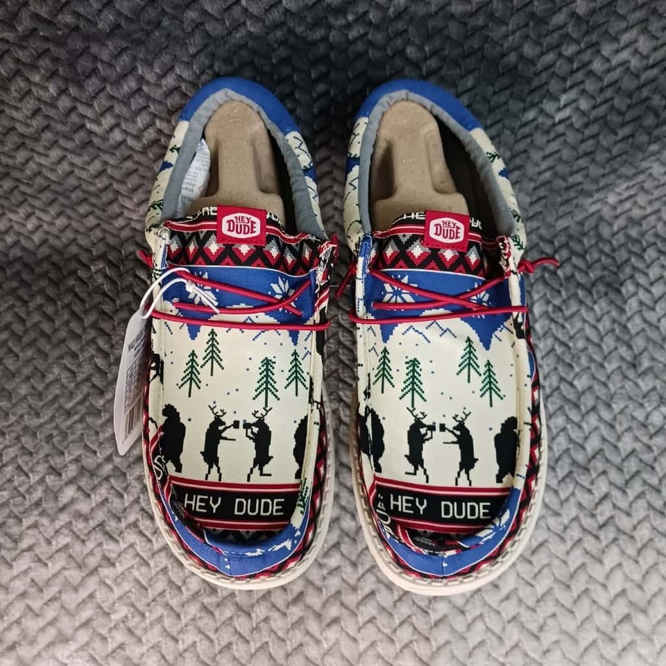 Hey Dude Wally Holiday Cheers Christmas Winter Shoes Mens Size 9 New ...