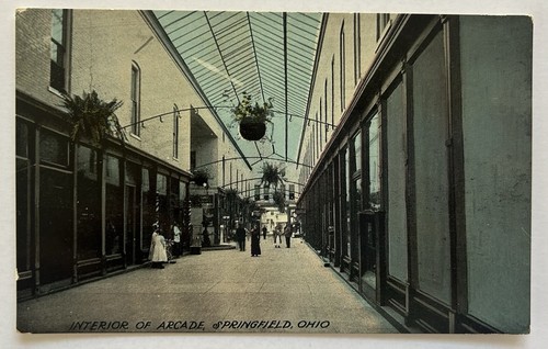 Interior of Arcade Springfield Ohio Vintage Postcard Early 1900s ...