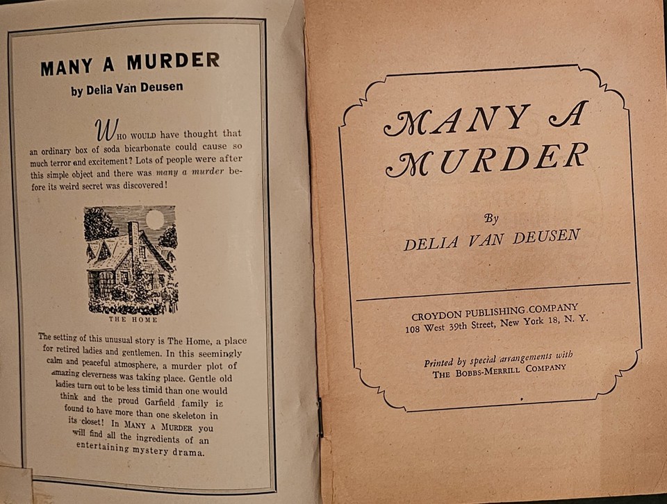 Many A Murder 1945 Croydon Award Mystery Pulp pb Book Rare L.B. Cole ...