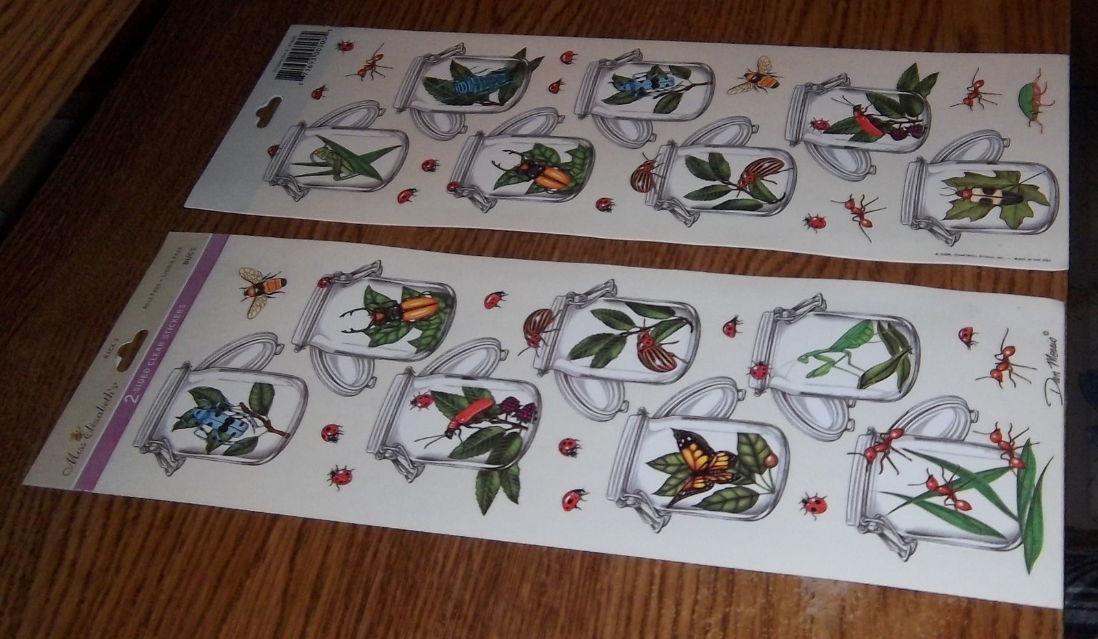 Miss Elizabeth clear stickers-Bugs. Bugs in jars and every where! | eBay