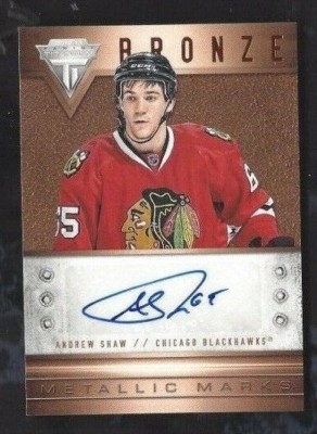 Metallic Marks hockey card Andrew Shaw Chicago Blackhawks autographed ...