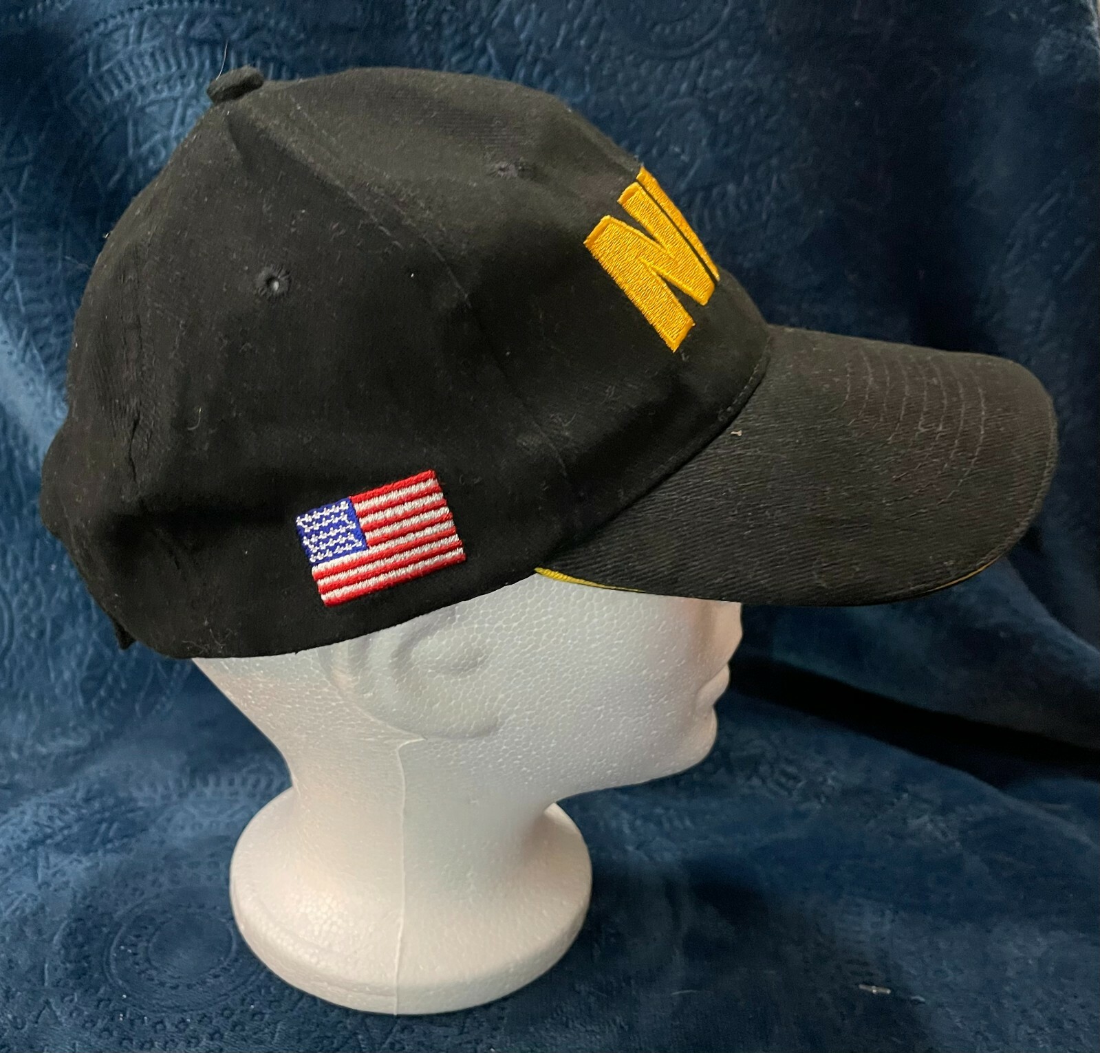 NRA Ball Cap Black With Yellow Lettering American Fla… - Gem
