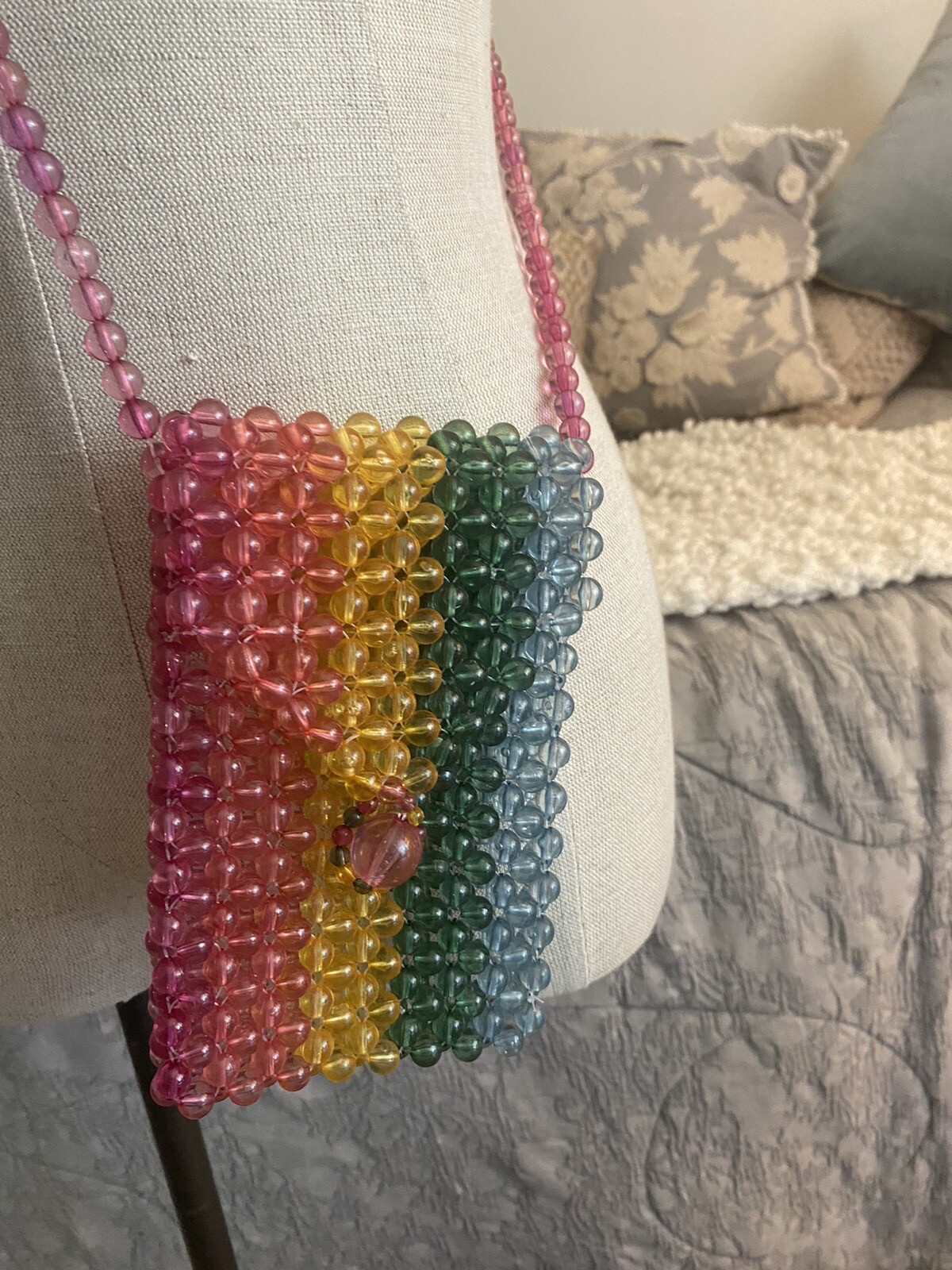 NOBO No Boundaries Rainbow Girl Power bead crocheted … - Gem