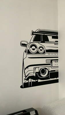 Nissan Skyline GTR R34 Wall Art Stickers Vinyl Mural Decals Fast ...