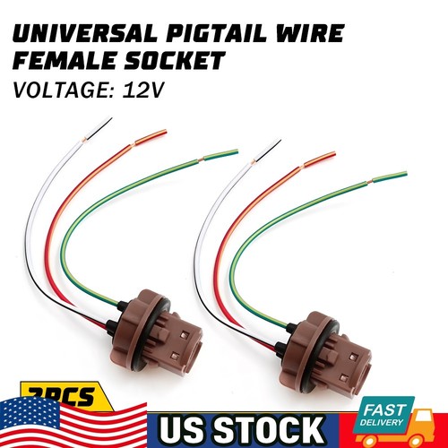 Universal Pigtail Wire Female Socket 7443 Two Harness Rear Turn Signal ...