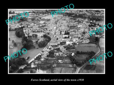 OLD 6 X 4 HISTORIC PHOTO OF FORRES SCOTLAND AERIAL VIEW OF THE TOWN ...