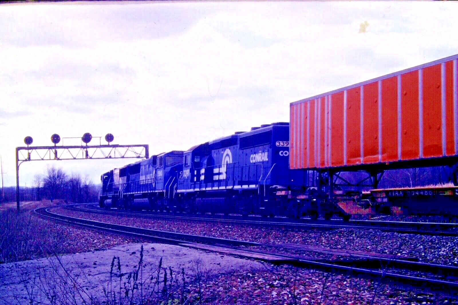 Kodachrome Original Slide Conrail EMD SD80 Diesel Engine #4110 (1996) # ...