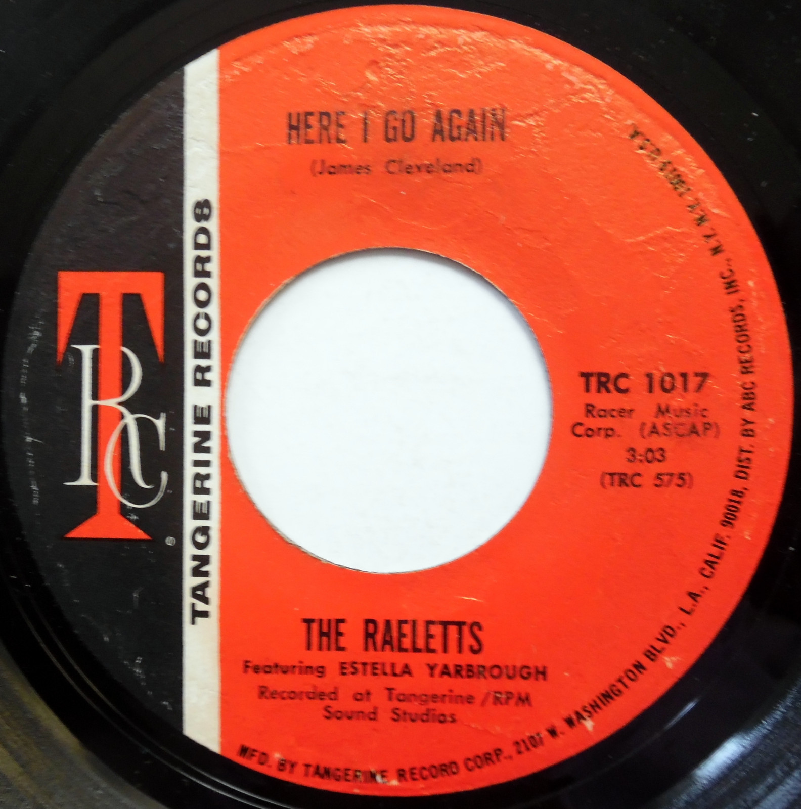 THE RAELETTS 45 Leave My Man (Woman) Alone TANGERINE label SOUL r&b ...