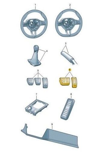 NEW GENUINE SKODA STAINLESS STEEL LEFT HAND DRIVE 1 SET OF PEDAL CAPS ...