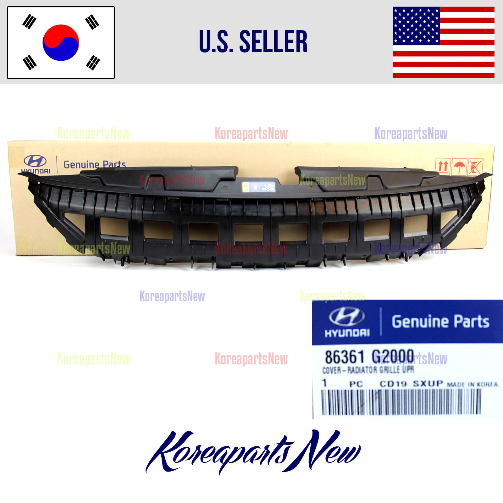 Grille Cover Upper Radiator Sight Shield 86361G2000 ⭐OEM⭐HYUNDAI IONIQ ...