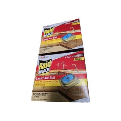 8 Raid Max Liquid Ant Bait Stations (2 Boxes x 4ct each) Kills Queen ...