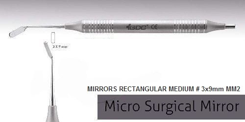 DENTAL INSTRUMENT MICRO SURGICAL MIRRORS RECTANGULAR MEDIUM # 3X9 MM2 ...