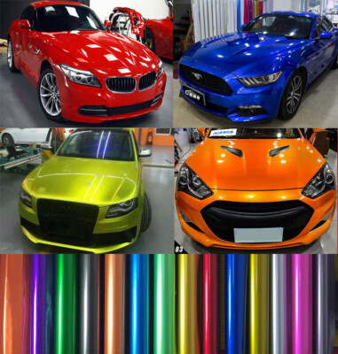 Metallic Glossy Vinyl Film Car Color Change Wrap Graphics Sticker Decal ...