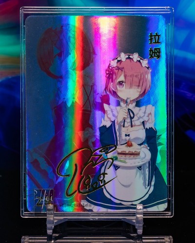Ram - Re:Zero ZR Flash Gold Foil Signed Card Anime Waifu | eBay