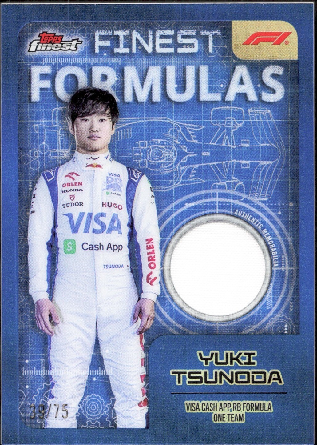 2024 Topps Finest Formula 1 - Finest Formulas Yuki Tsunoda #FF-TSU Blue ...
