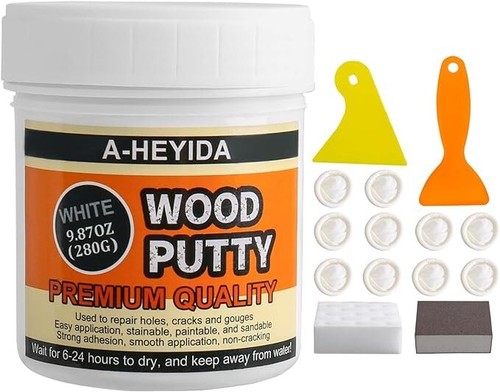 9.87oz Wood Filler Putty for Repair Wood Cracks & Holes on Wooden ...