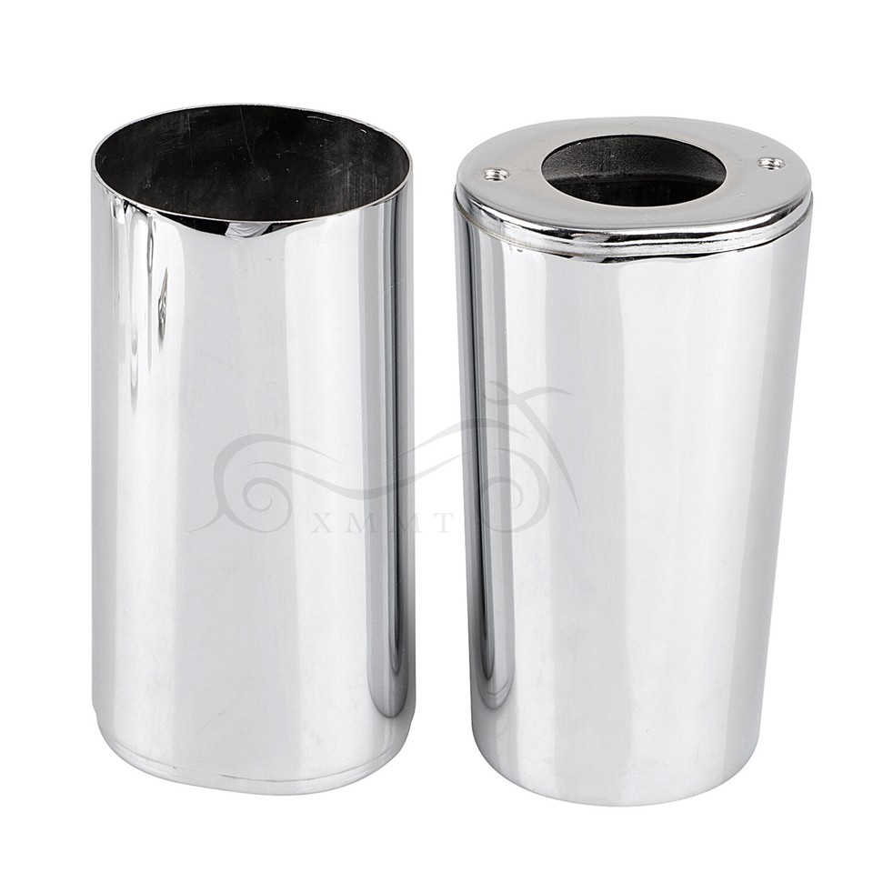 Chrome Fork Boot Slider Cover Cow Bells For Harley Street Glide Road ...
