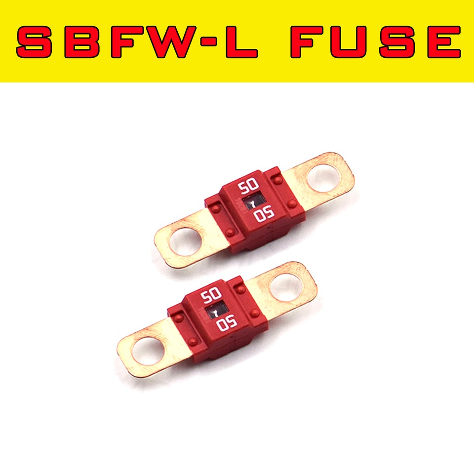 2PCS SLOW BLOW SBFW-L M5 FUSES 50AMP 58VDC MIDI FUSES CENTRE BOLT | eBay