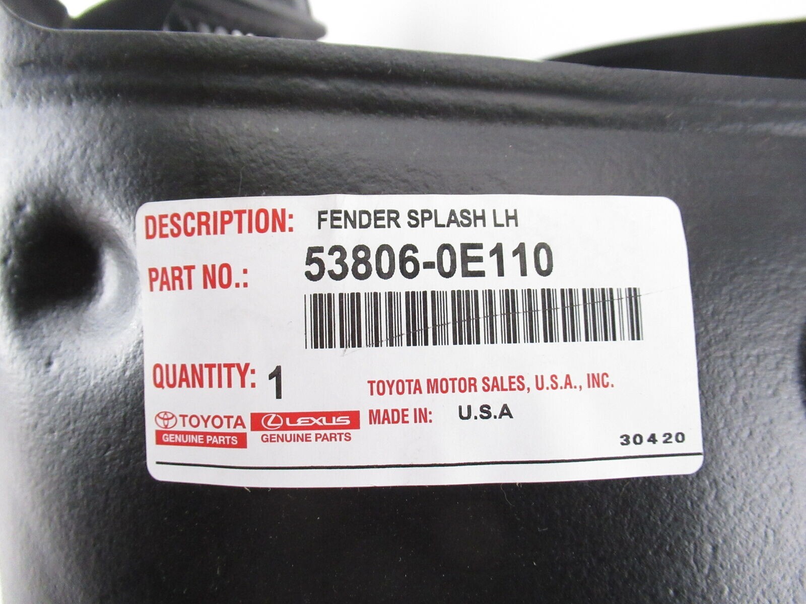 Toyota 538060E110 Genuine OEM Fender Liner for sale online | eBay