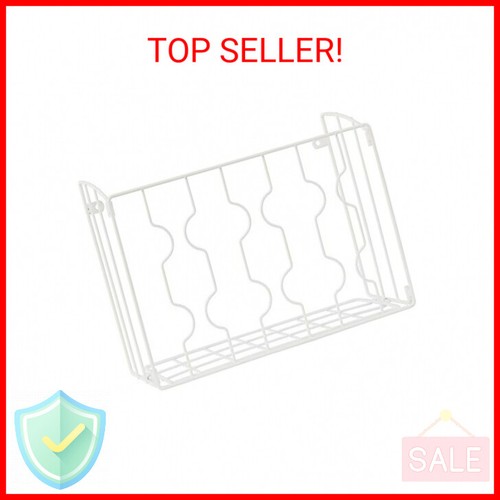 Simple Houseware Wall Door Mount Kitchen Wrap Organizer Rack, White ...