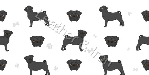 New Pug Black Dog Pattern Vinyl Checkbook Cover | eBay
