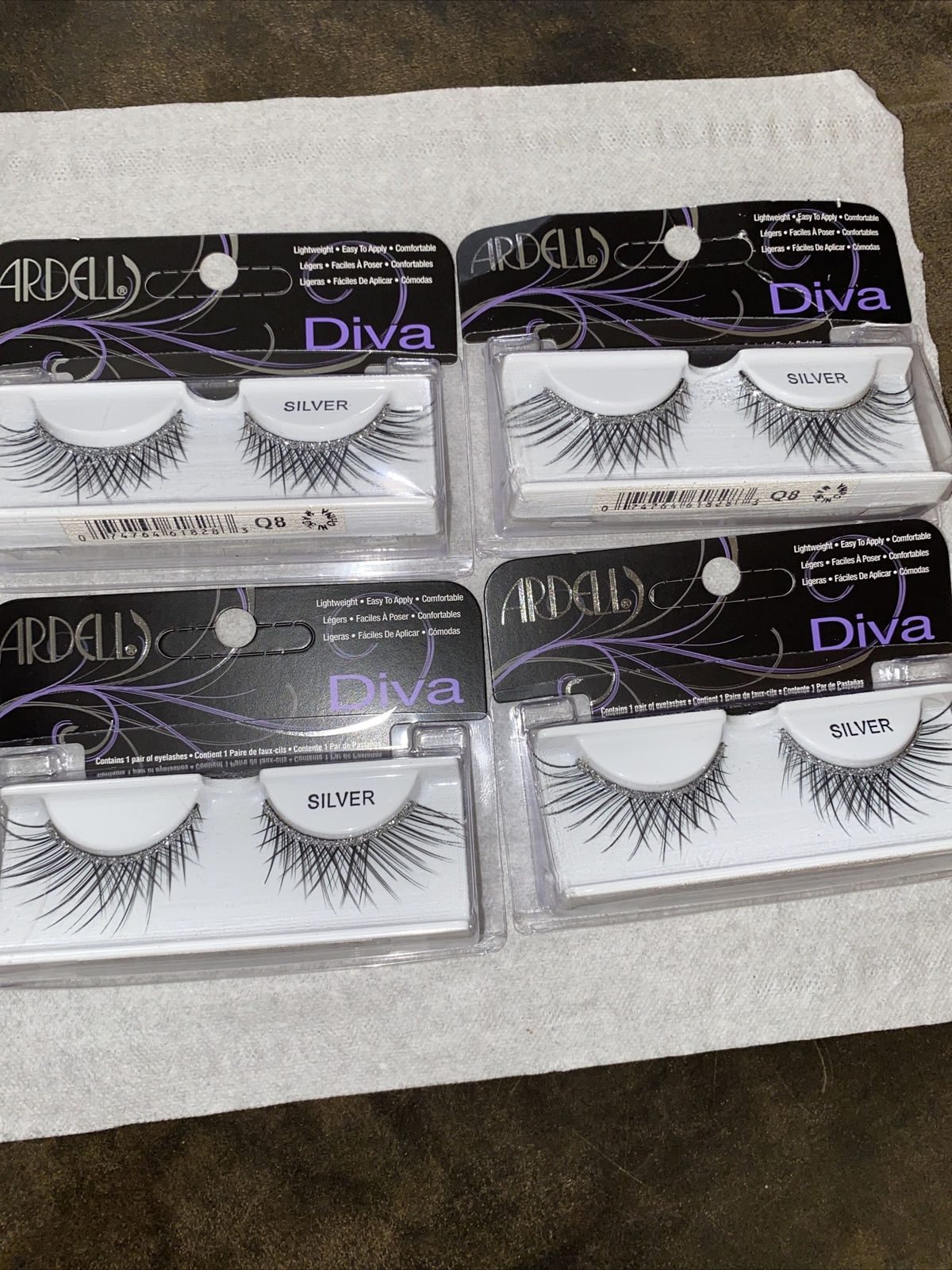 (Lot Of 4 ) Ardell DIVA Black Silver Lashes Faux Eyelashes Sealed New ...