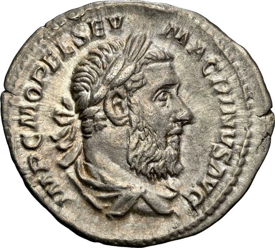 Roman Empire - Macrinus - AD 217-218 - Silver Denarius - NGC XF - RIC ...