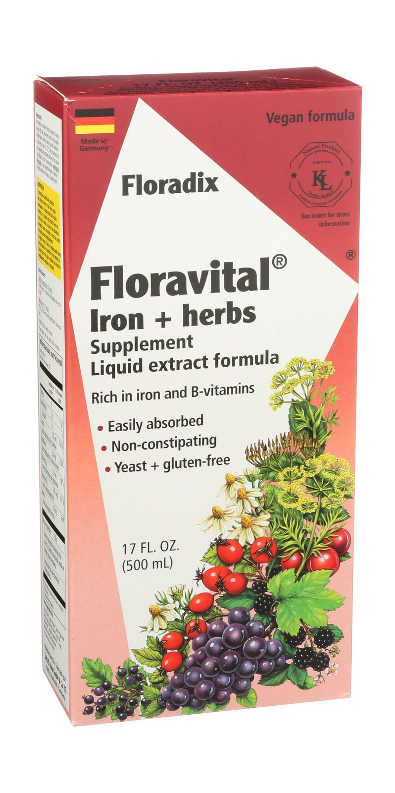 Flora Floradix Floravital Iron Herbs Liquid Extract Formula 17 FL Oz ...