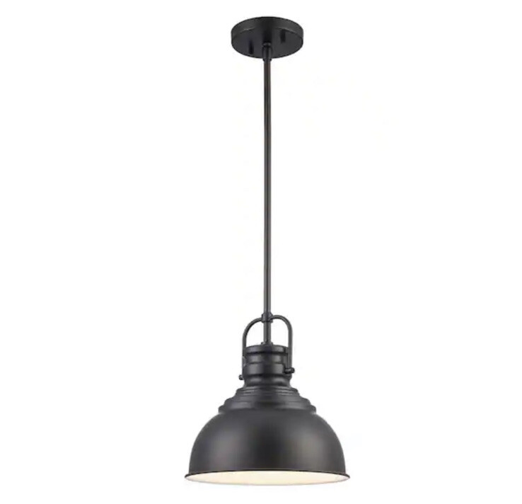 Home Decorators Collection Shelston 10 in. 1-Light Black Hanging ...