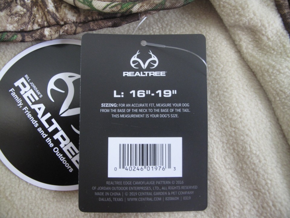 (1) NEW Realtree Edge Camo Dog Jacket LARGE - ORANGE Fleece Reflective ...