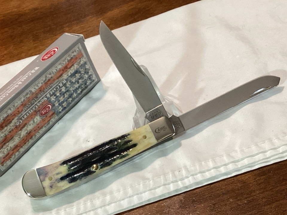 Case Purple Bone Deep Canyon Trappe Knife Beautiful Bone , new in box ...