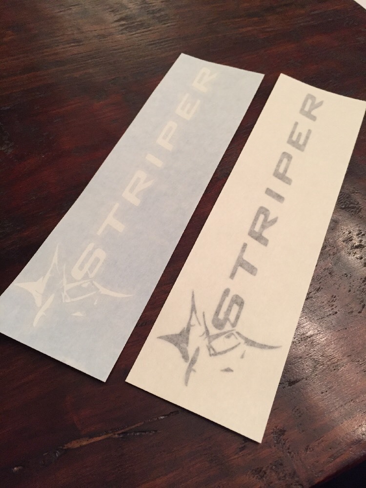 Striper Seaswirl Boats Decal Vinyl | White | USA | United States