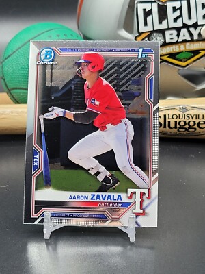 Aaron Zavala 2021 Bowman Draft Chrome 1st Chrome #BDC-101 Texas Rangers ...