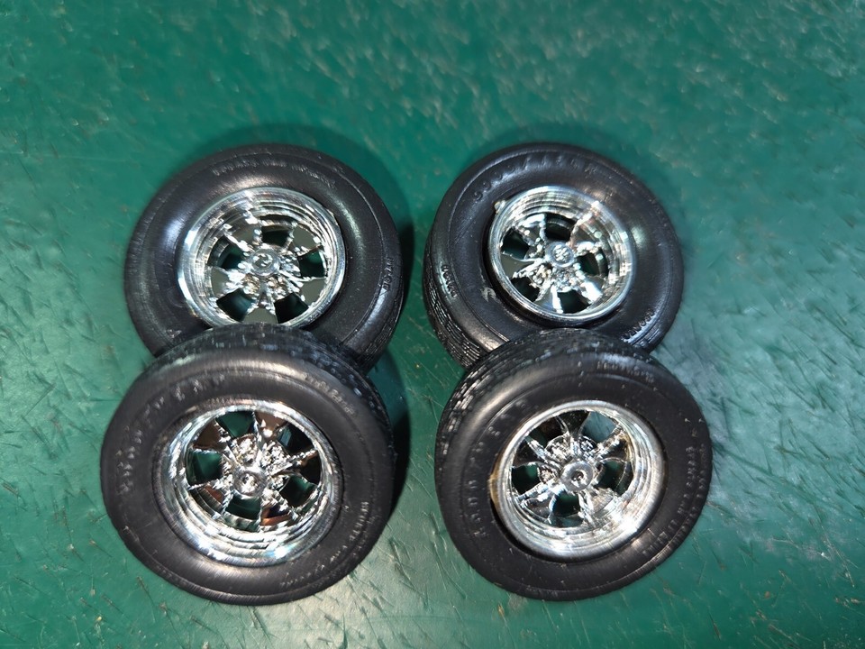 KEYSTONE CHROME 5 SPOKE WHEELS GOODYEAR SPORTS CAR TIRES '57 BEL AIR ...