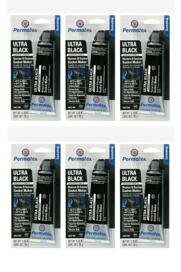 Permatex® Set of 6 Ultra Black Maximum Oil Resistance RTV Silicone ...