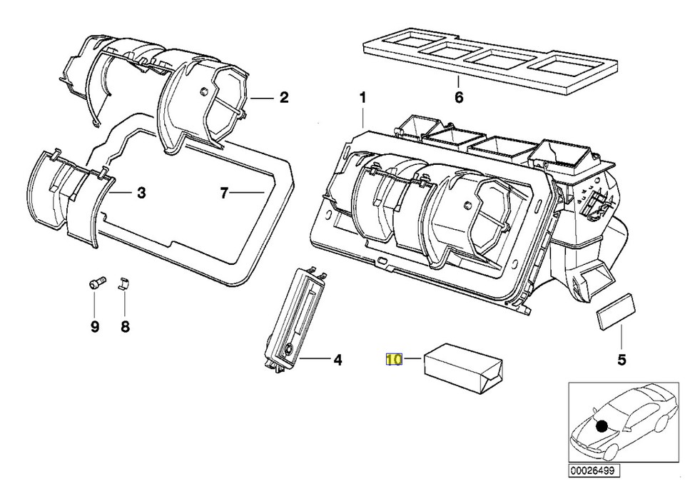 BMW E34 Heater Air Vent Lever Arm Linkage arm 8391902 New Genuine ...