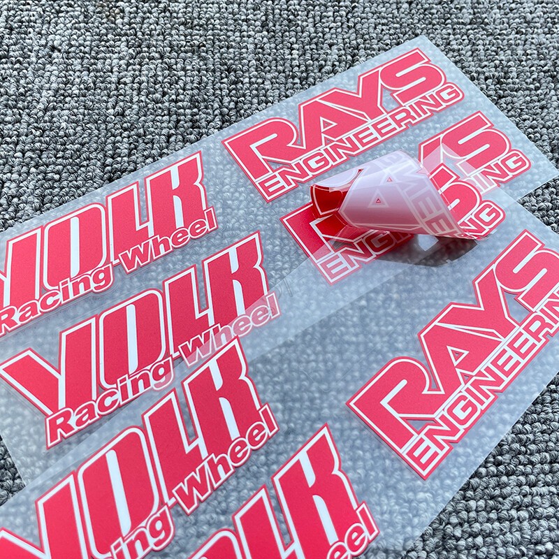RED JDM VOLK Racing TE37 Wheel Japan Rays Engineering Decals sticker 8 PCS | eBay