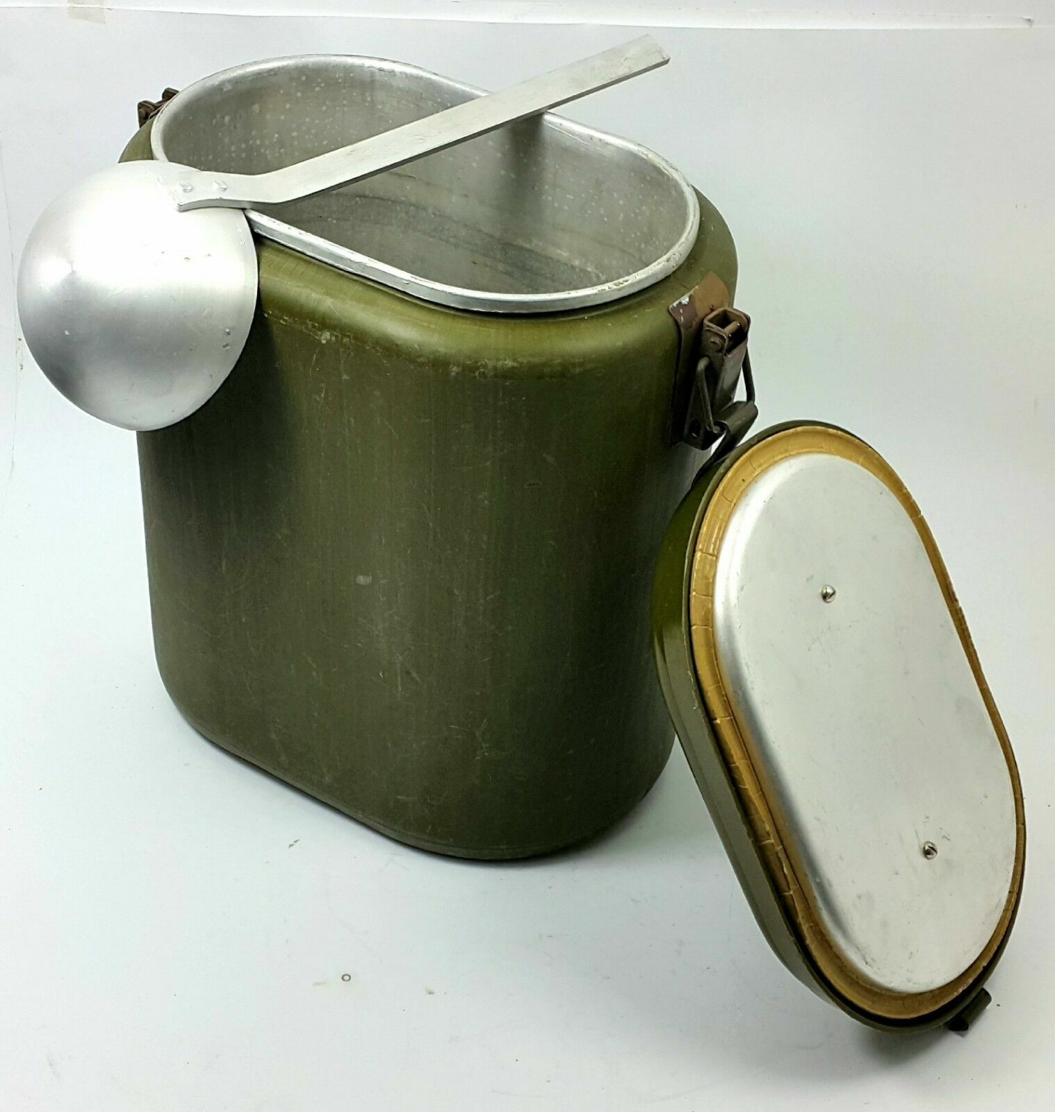 VINTAGE MILITARY THERMOS 12L. SPOON BACKPACK SOVIET POLISH ARMY CANTEEN ...