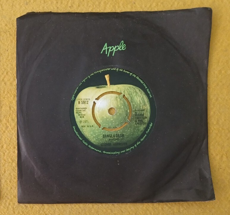 George Harrison " Bangladesh " Super UK Raro Decca Contratto Premere 45 ...